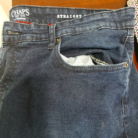Jeans | Chaps Rich Dark Blue Straight Fit Mens Jeans 4x34 | Poshmark